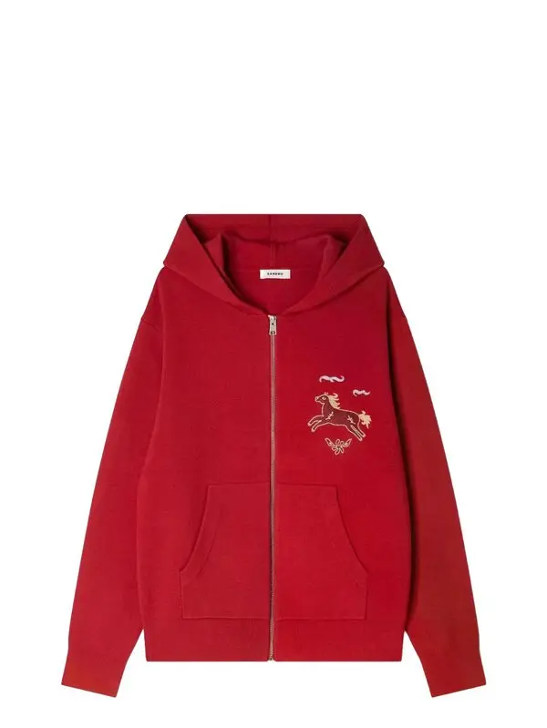 Sandro Zip-up Hoodie - Red