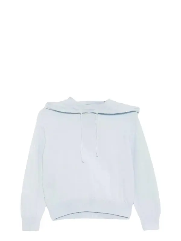 TEDDY CASHMERE Logo-embroidered Hoodie - Blue