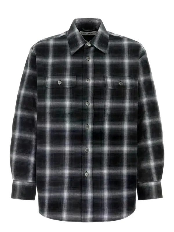 Our Legacy Padded Moss Check Shirt - Black