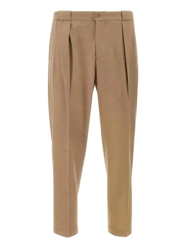 BRIGLIA 1949 Portobellos Pleated Trousers - Neutrals