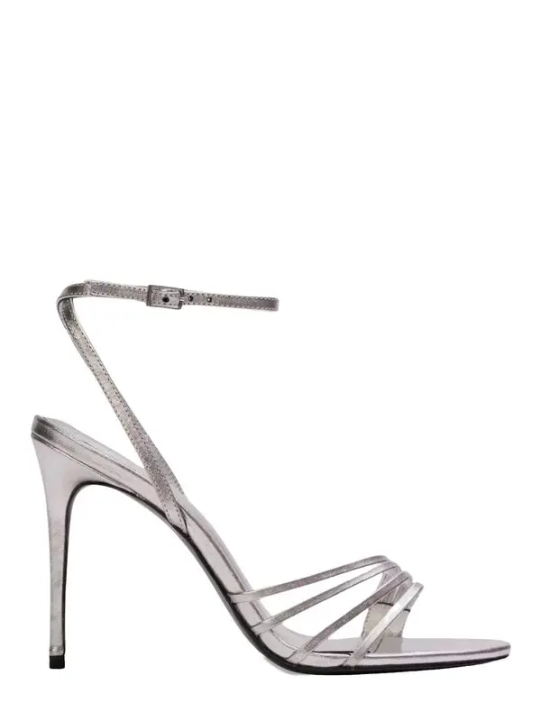 BLACK SUEDE STUDIO Ella Metallic Multi-strap Sandals - Silver