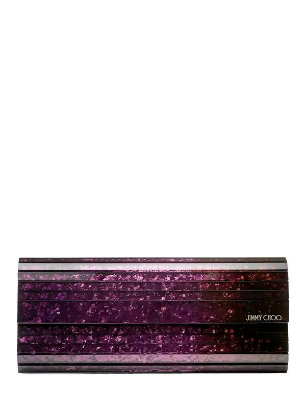 JIMMY CHOO Glitter-embellished Clutch - Purple