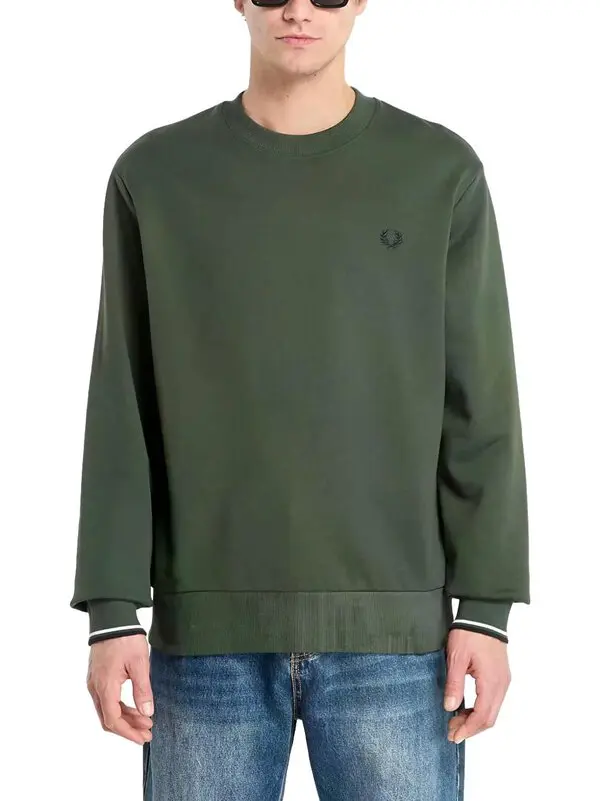 Fred Perry Crew-neck Logo Sweatshirt - Green