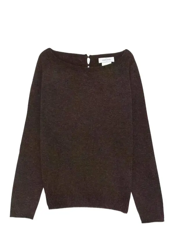 GRAN SASSO Boat-neck Fine Knit Top - Brown