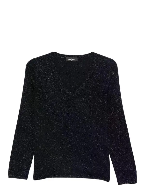 GRAN SASSO V-neck Long Sleeve Sweater - Blue