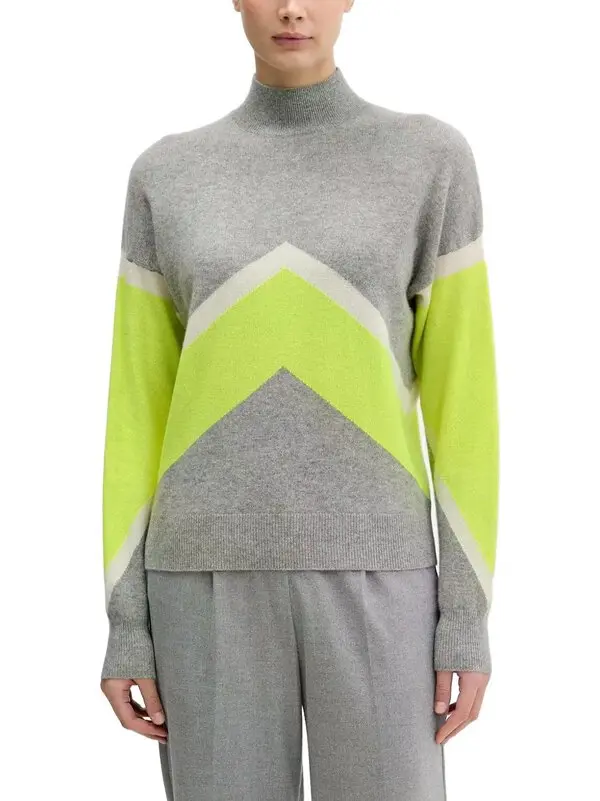 From Future Chevron Pattern Roll-neck Sweater - Grey