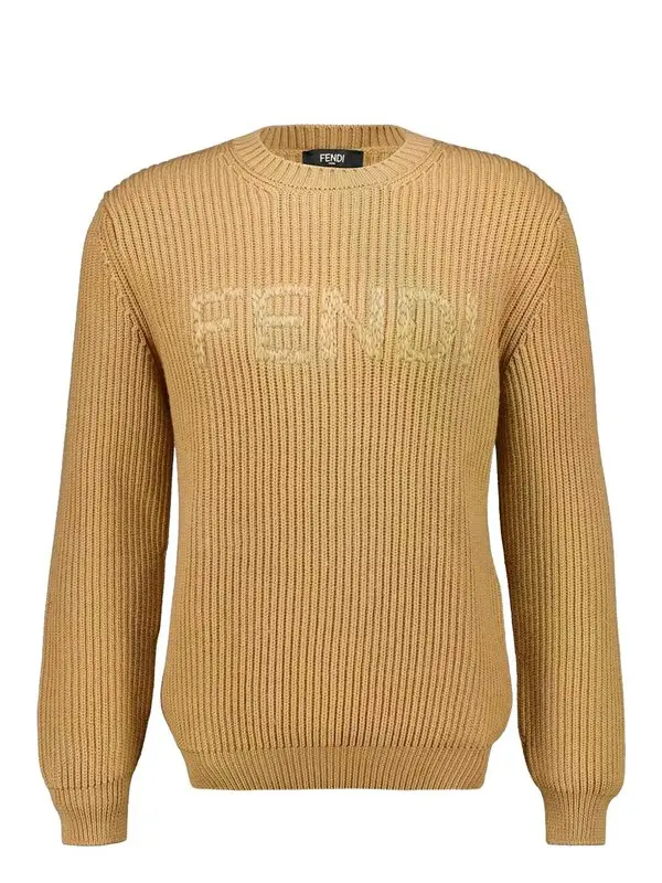 Fendi Logo-embroidered Sweater - Brown