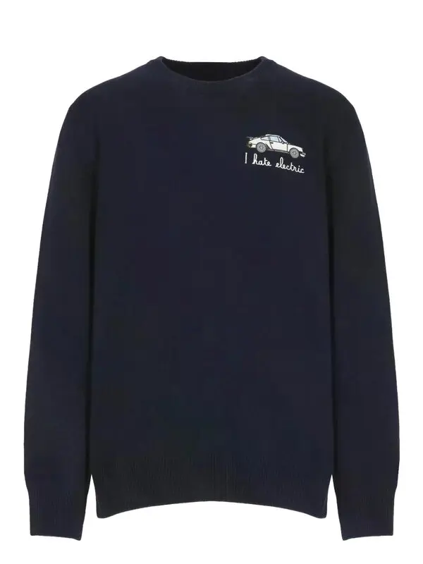 MC2 SAINT BARTH Crew-neck Embroidered Sweater - Blue