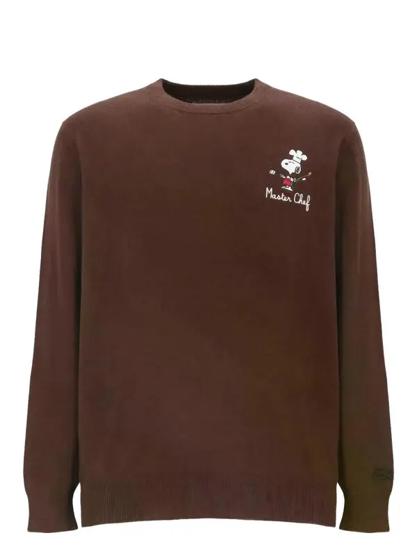 MC2 SAINT BARTH X Peanuts Snoopy Embroidered Crew-neck Sweater - Brown