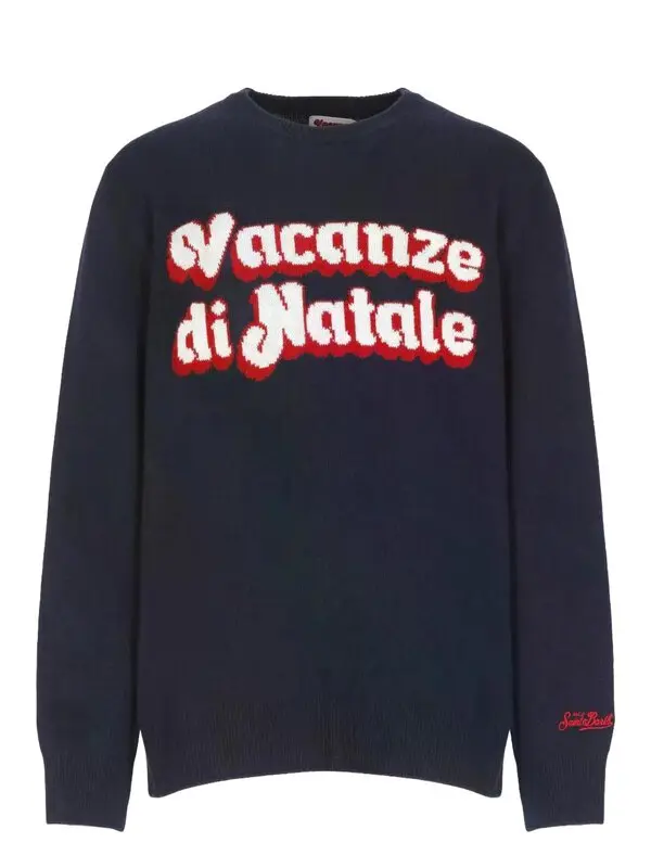 MC2 SAINT BARTH Intarsia Lettering Sweater - Blue