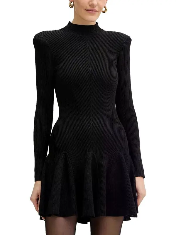 Retrofete Sydonie Ribbed-knit Mini Dress - Black