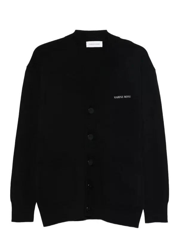 MARINE SERRE V-neck Cardigan - Black