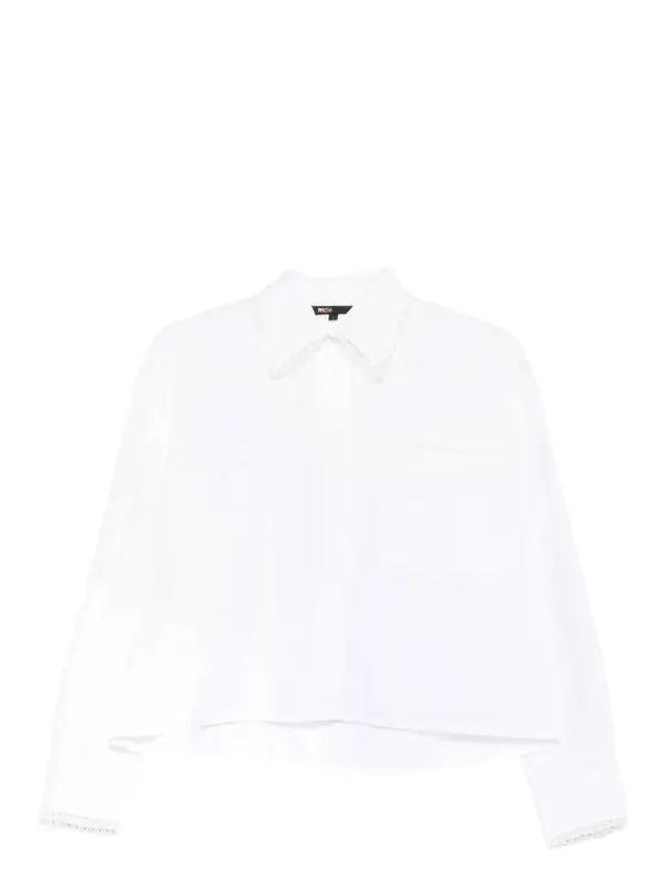 Maje Braid Trimmed Shirt - White