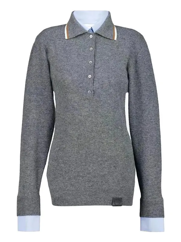Stella McCartney Melange Polo Top - Grey