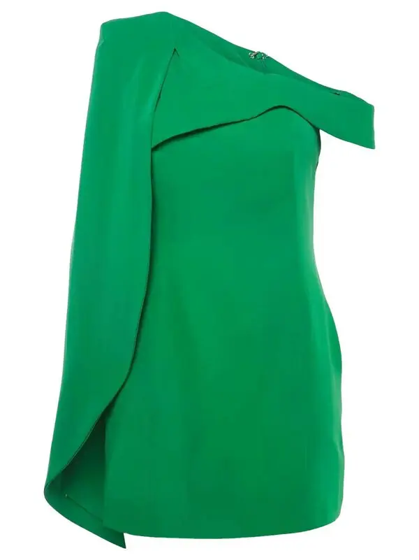 LAVISH ALICE Asymmetric-neckline Draped Dress - Green