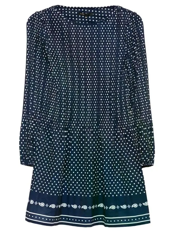 Maje Polka Dot Mini Dress - Blue
