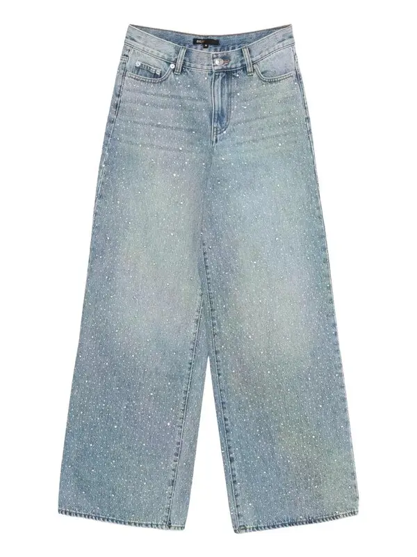 Maje Crystal-embellished Straight-leg Jeans - Blue