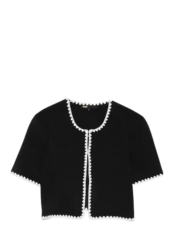 Maje Scalloped-trim Jacket - Black