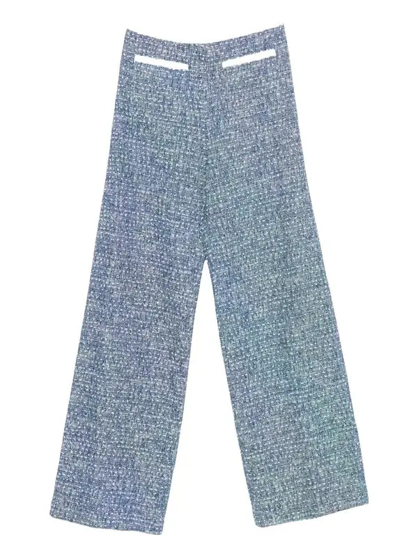 Maje Zip-fastening Tweed Trousers - Blue