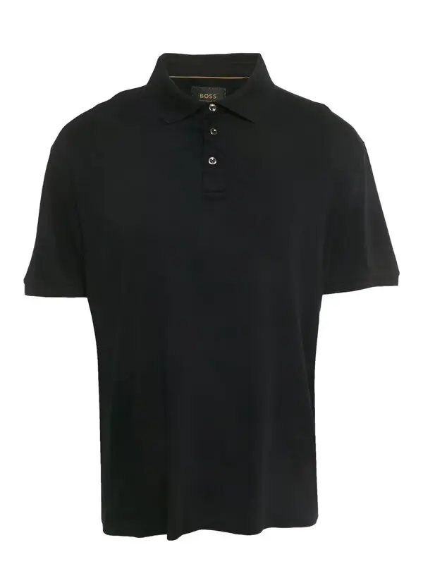 BOSS L-perry Cotton Polo Shirt - Black