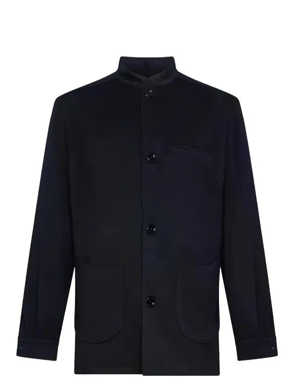 FRANZESE COLLECTION Collared Buttoned Jacket - Blue