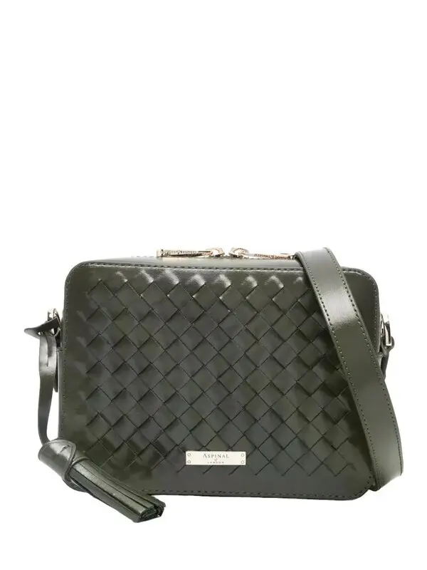 ASPINAL OF LONDON Woven Slot Mini Bag - Green