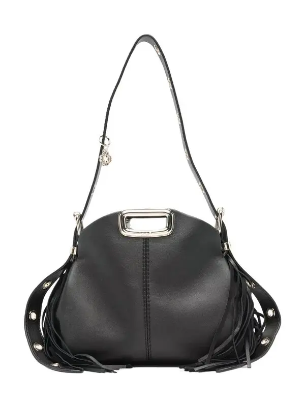 Maje Fringe Shoulder Bag With Hardware Detailing - Black