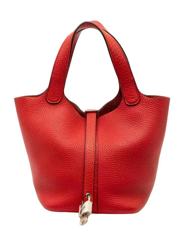 Hermès Clemence Picotin Lock 18 Handbag - Red
