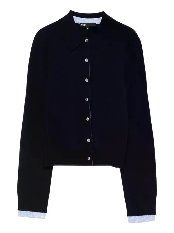 Maje Button-front Cardigan With Collar - Blue