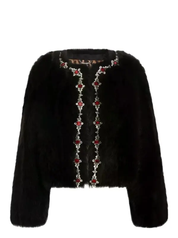 Dolce & Gabbana Rhinestone-embellished Jacket - Brown