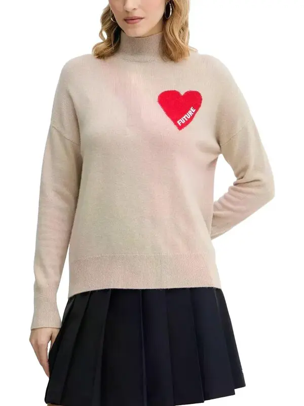 From Future Heart High-neck Sweater - Neutrals