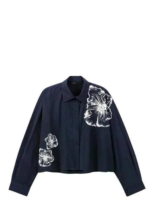 Maje Floral-print Button-down Shirt - Blue
