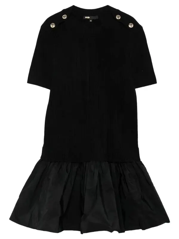 Maje Bubble-hem Mini Dress - Black