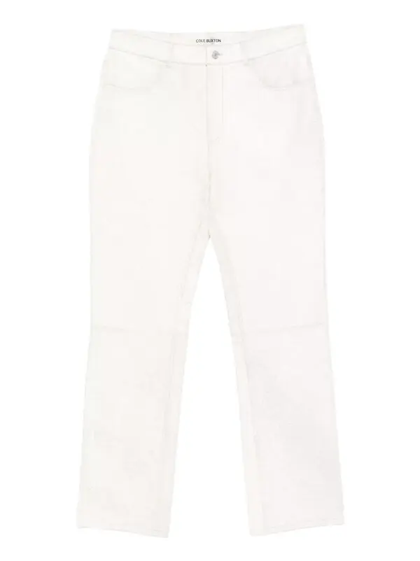 COLE BUXTON Cracked-finish Trousers - White