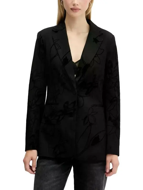 Desigual Floral Single-breasted Jacket - Black