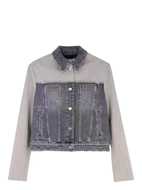 Stella McCartney Frayed Panelled Jacket - Grey