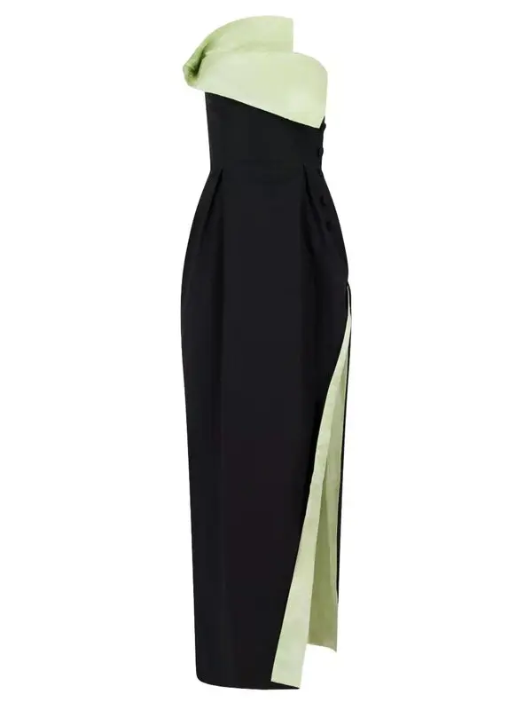 Rosie Assoulin Peep-lapel Slit Gown - Black