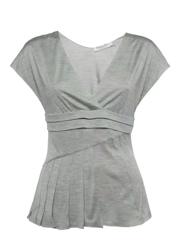 Dior Short-sleeve Blouse - Grey