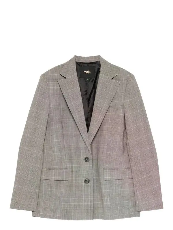 Maje Plaid Blazer - Grey