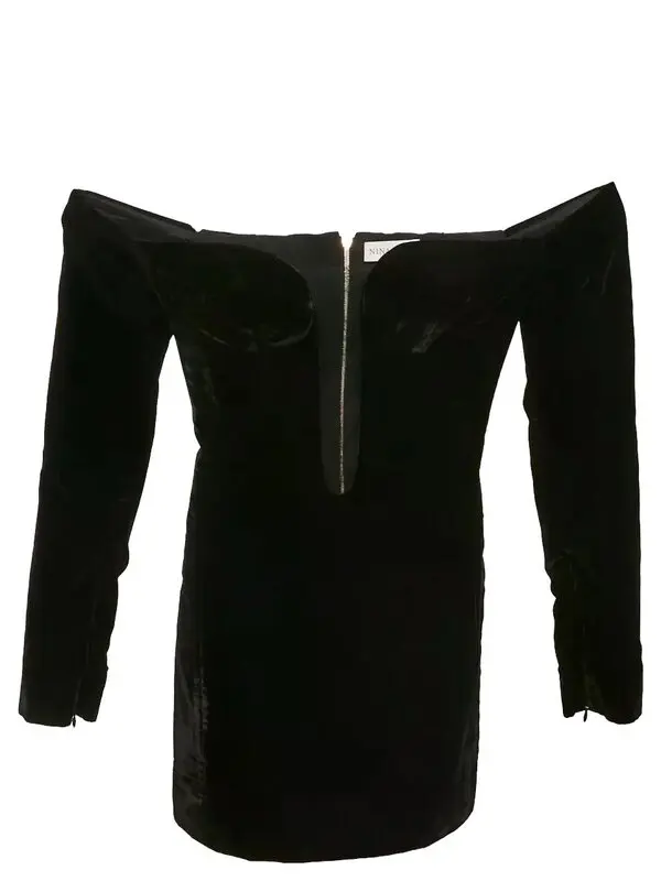 Nina Ricci Velvet Mini Dress - Black