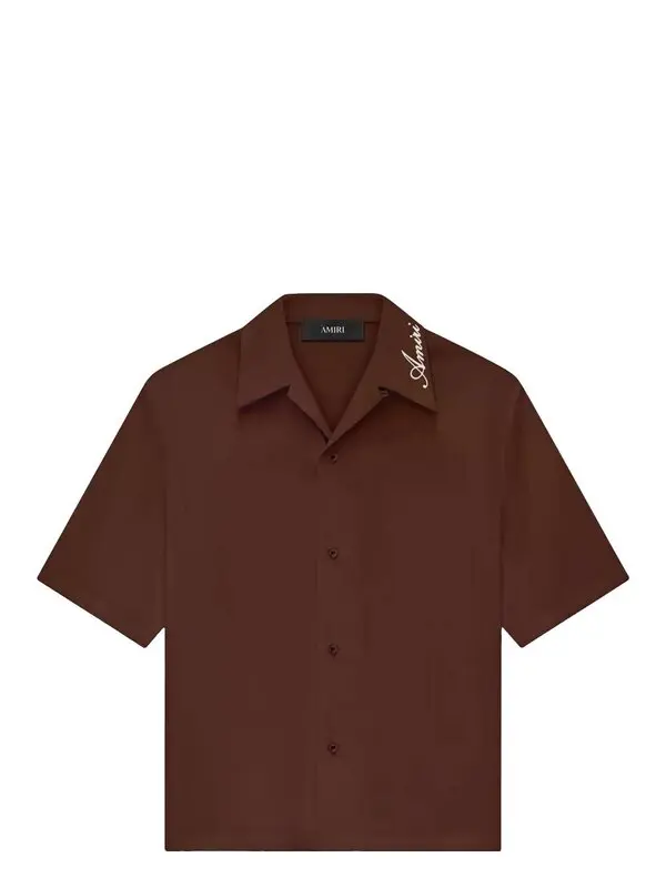 Amiri Short-sleeve Camp-collar Shirt - Brown