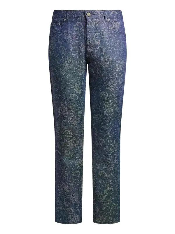 Etro Jacquard Paisley-motif Jeans - Blue