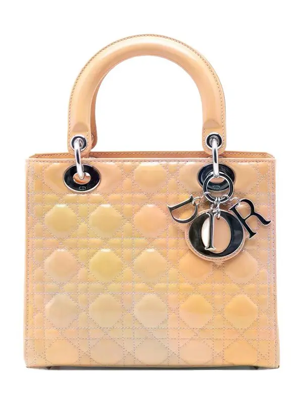 Dior 2013 Medium Patent Cannage Lady Satchel - Brown