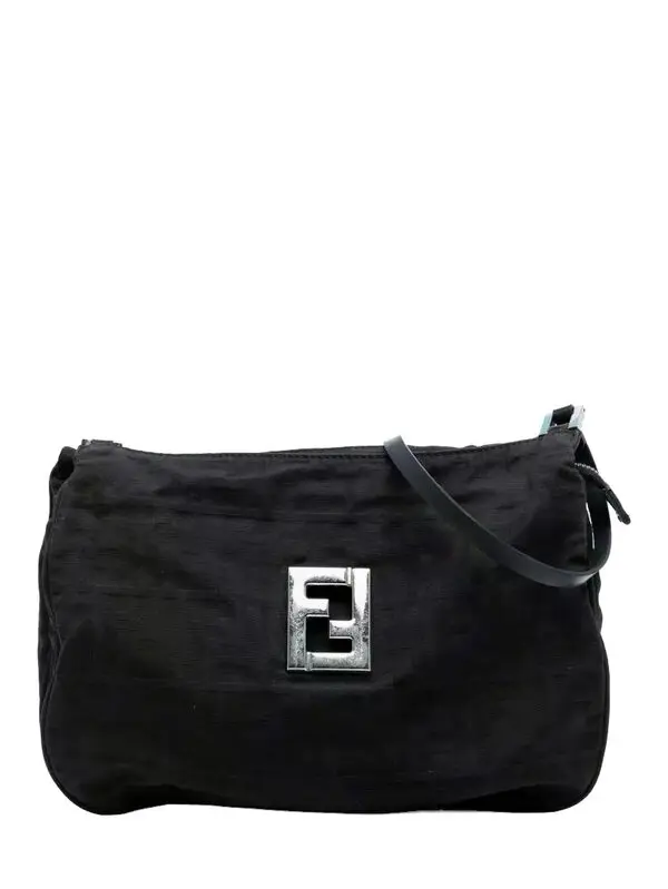 Fendi 2000-2010 Zucca Canvas Shoulder Bag - Black