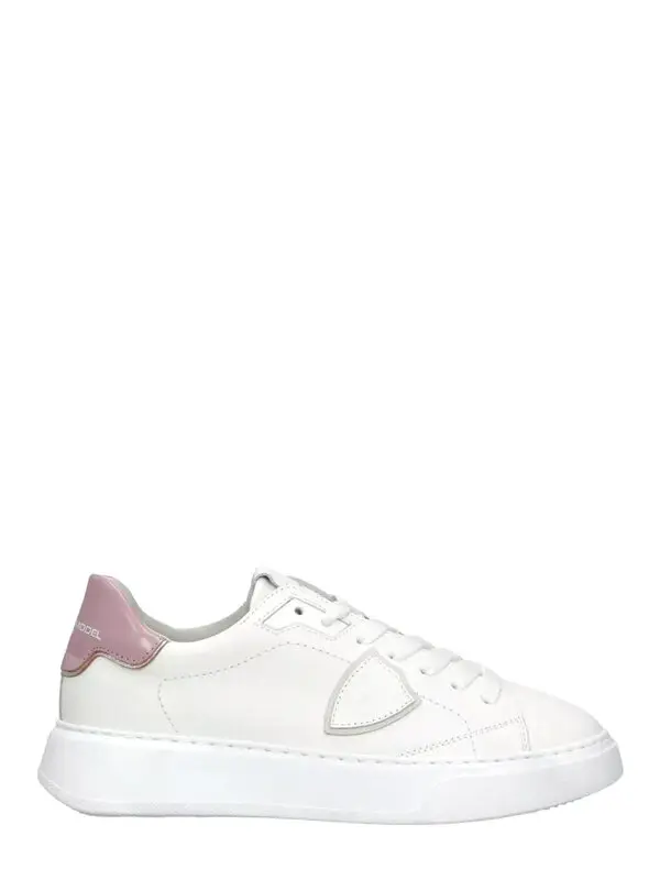 Philippe Model Temple Tennis Low Leather Trainer - White