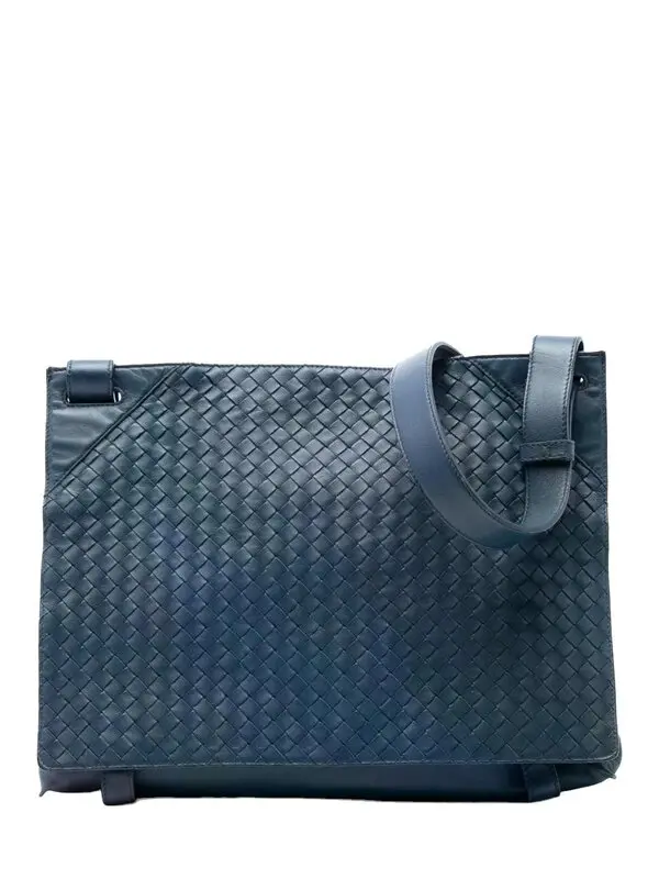 Bottega Veneta Nappa Intrecciato Flap Crossbody Bag - Blue
