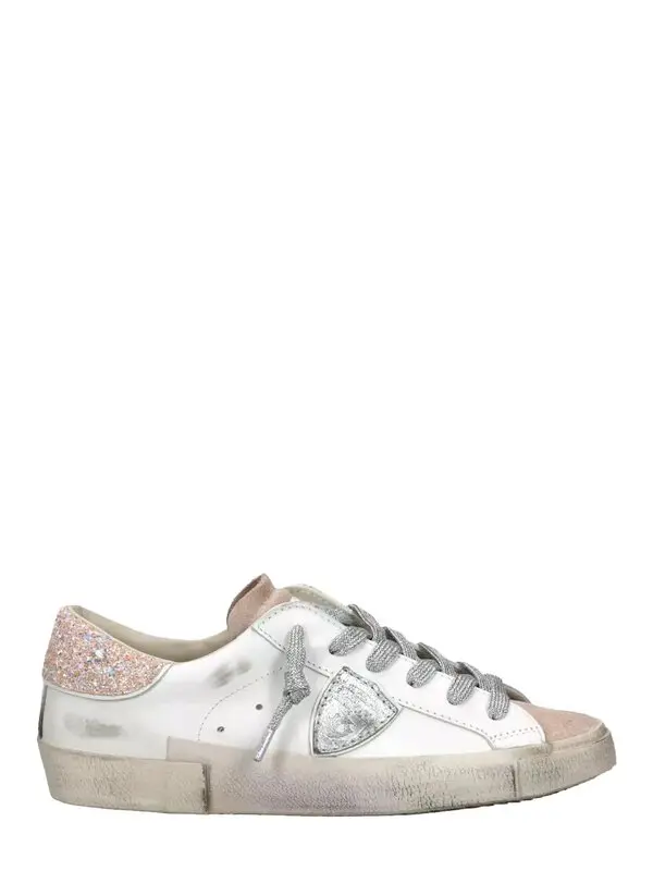 Philippe Model Prsx Glitter Heel Sneakers - White