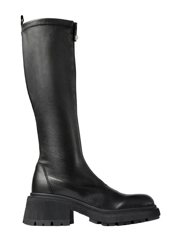 JIMMY CHOO 50mm Lune Zip-detail Platform Boots - Black