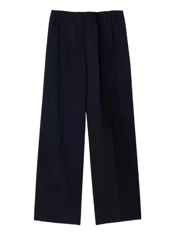 Sandro Elasticated-waistband Straight-leg Trousers - Black
