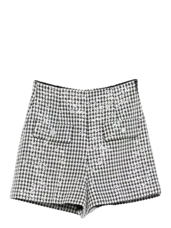 Sandro Zip-fastening Houndstooth Shorts - Black